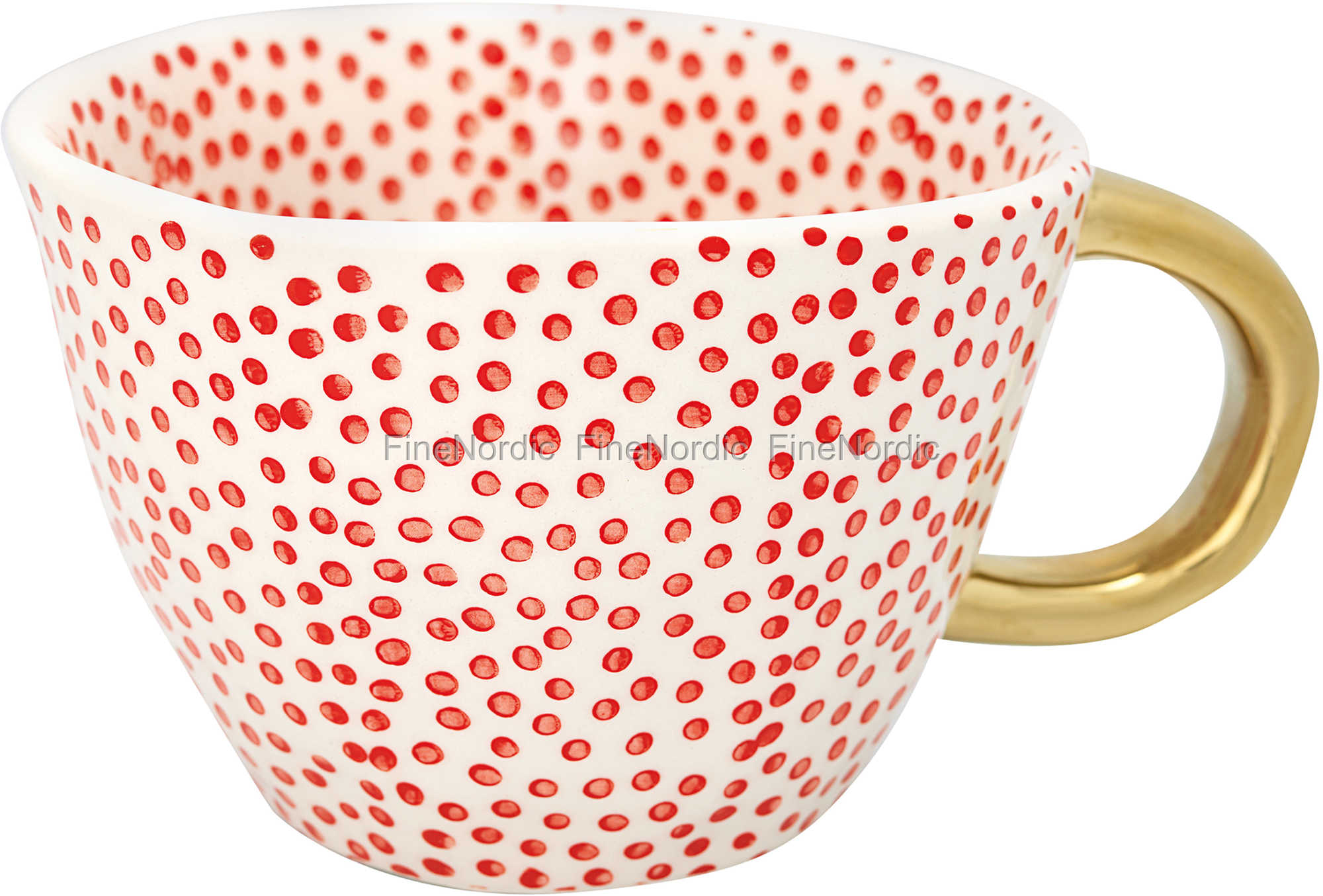 GreenGate Krus - Mug Dot Red with Gold