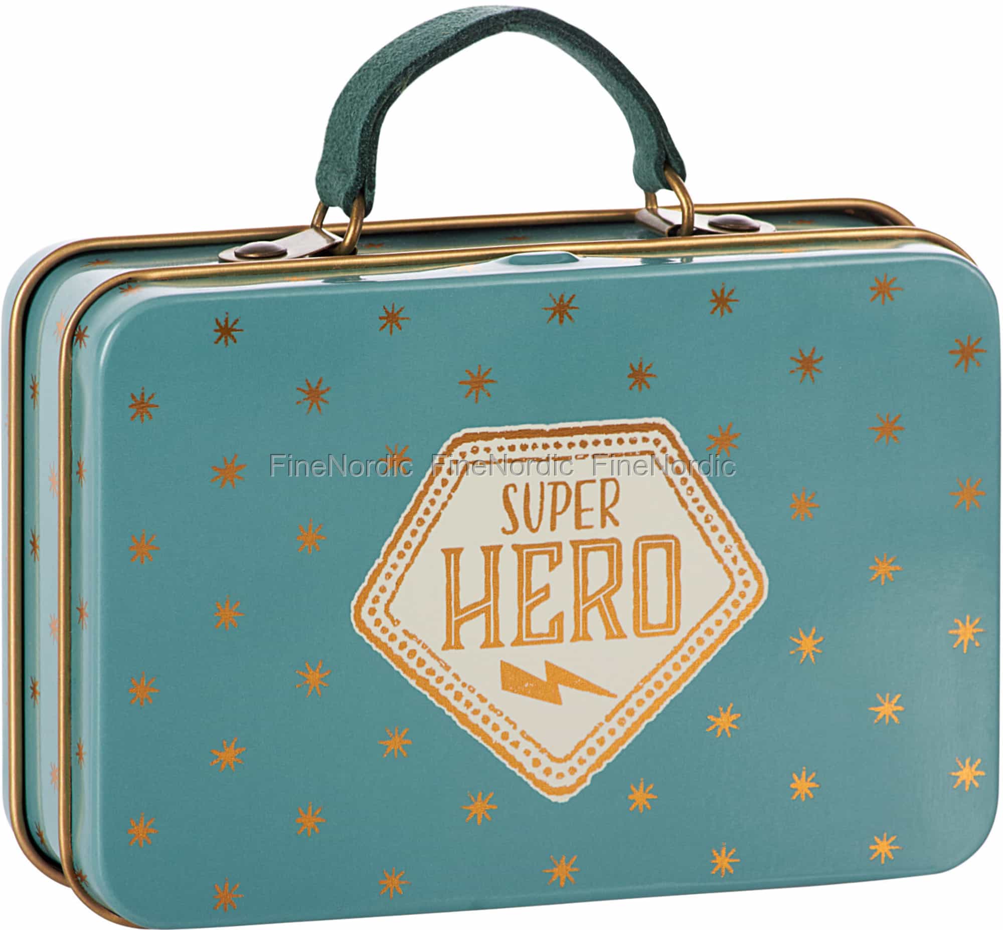 Maileg Metal Kuffert Blå med Guldstjerner
