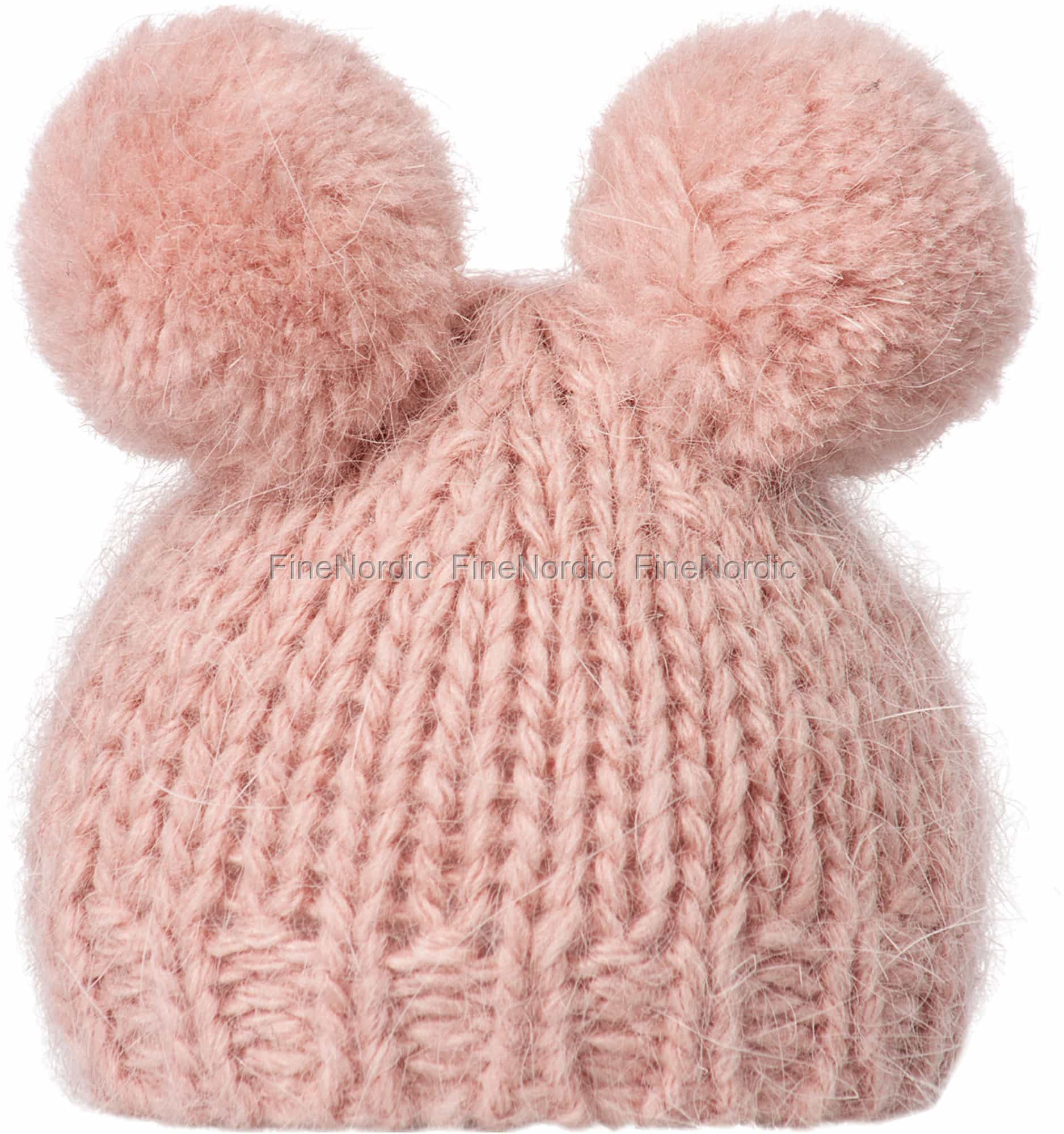 Maileg Best Friends Knitted Hat med 2 Pompom - Heather