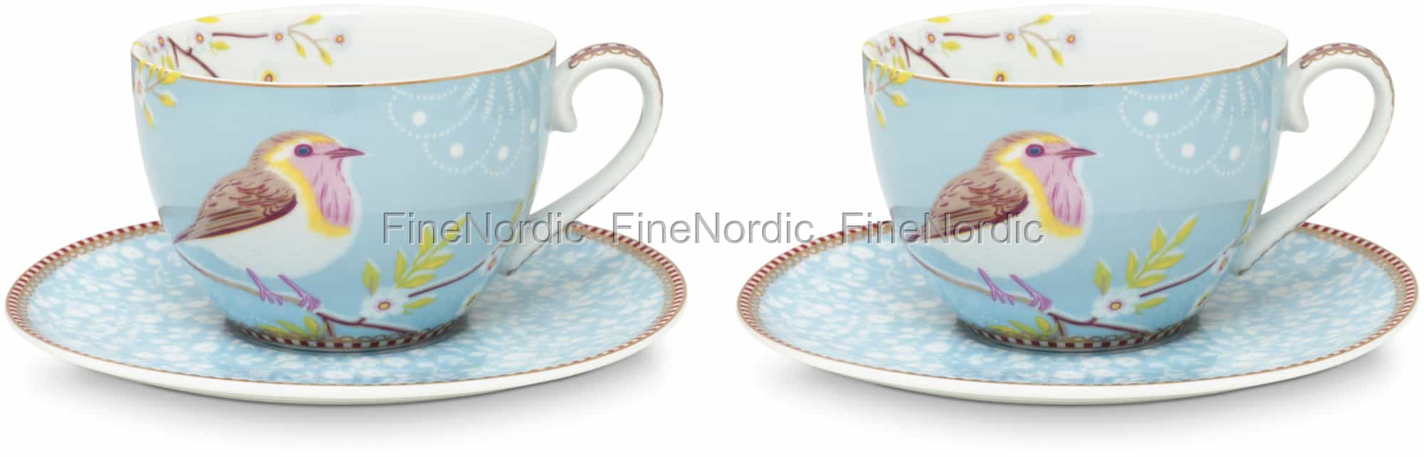 Pip Studio Kopper & Underkopper Early Bird Blue Sæt med 2 i Gaveæske