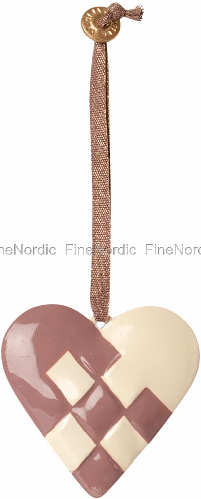 Maileg Metal Julepynt Flettet Hjerte - Dusty Grape