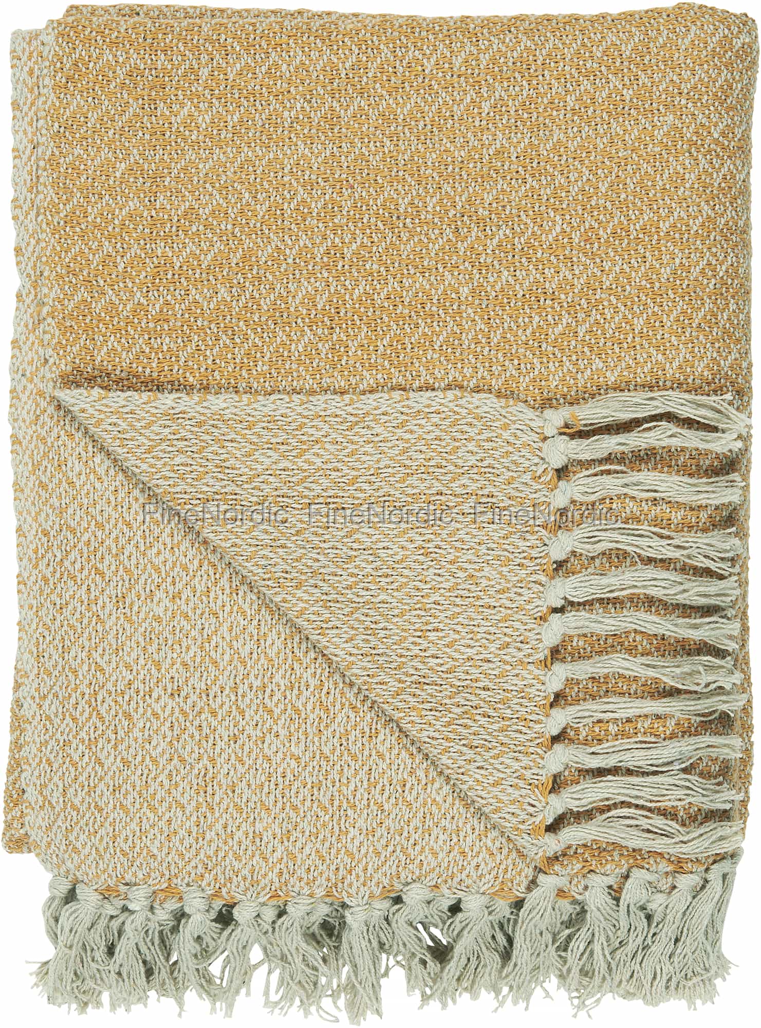 Ib Laursen Plaid Creme/Gul Mønster 130 x 160 cm