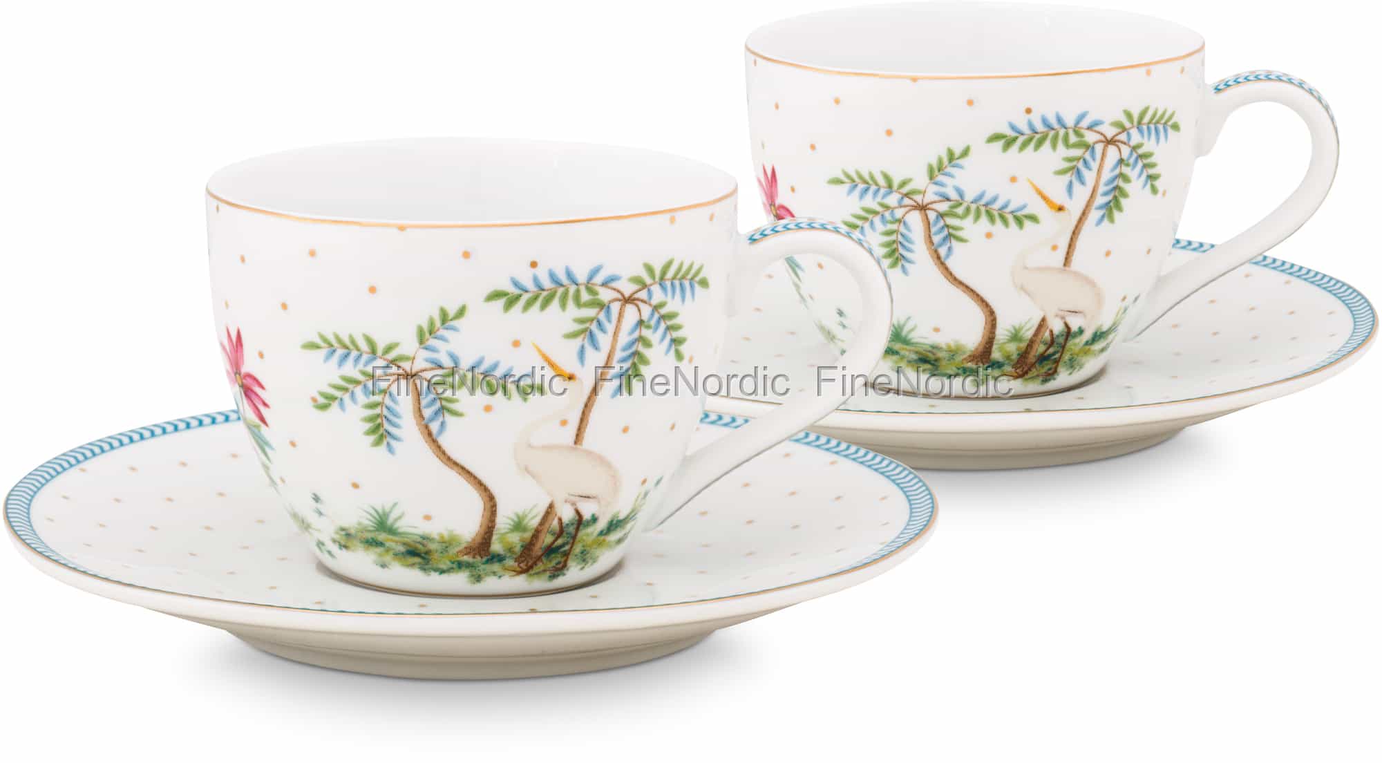 Pip Studio Espresso-kopper & Underkopper Jolie Dots Gold Sæt med 2 i ...