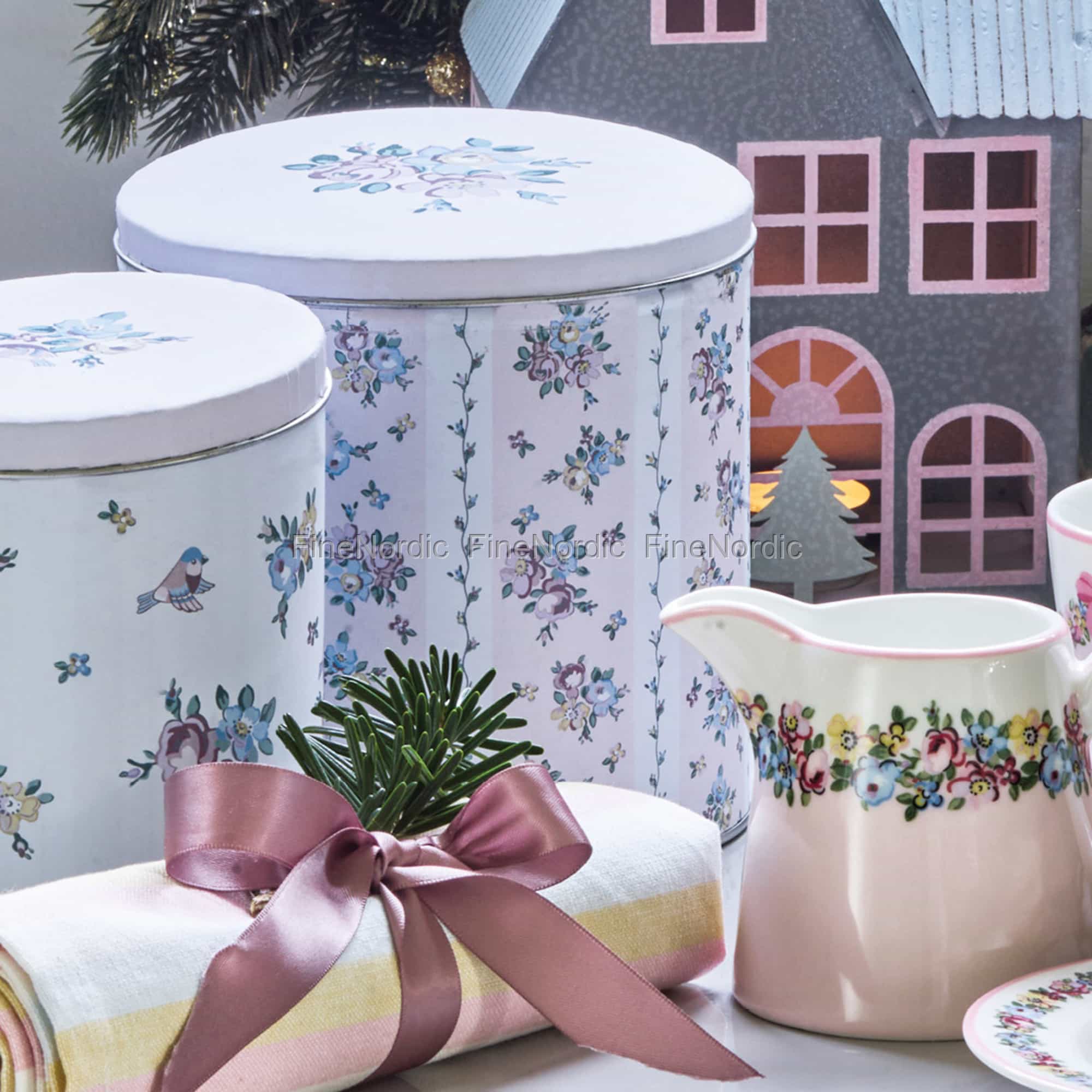 GreenGate Rund Boks Ava White Sæt med 2