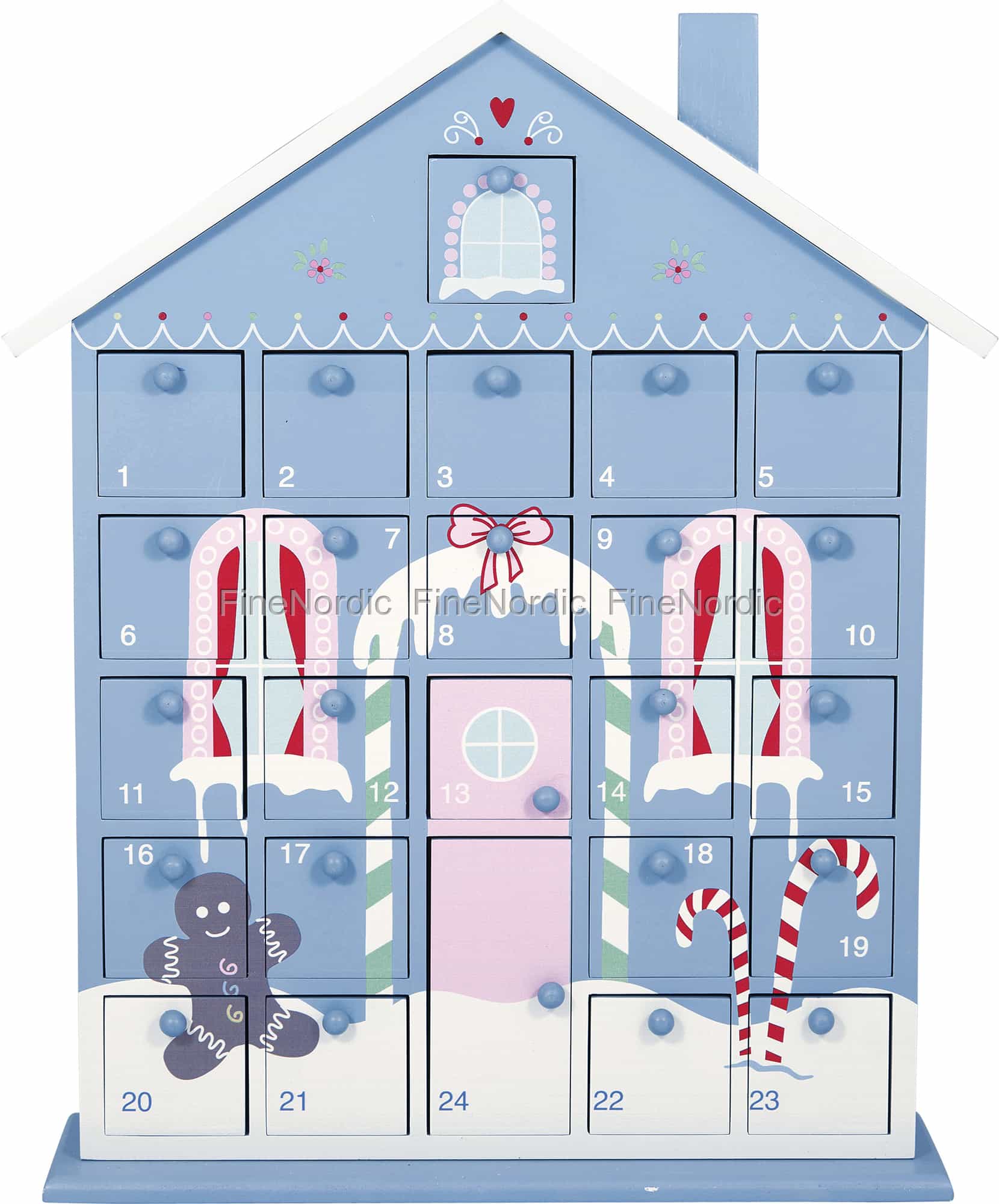 GreenGate Julekalender Hus Laura Dusty Blue
