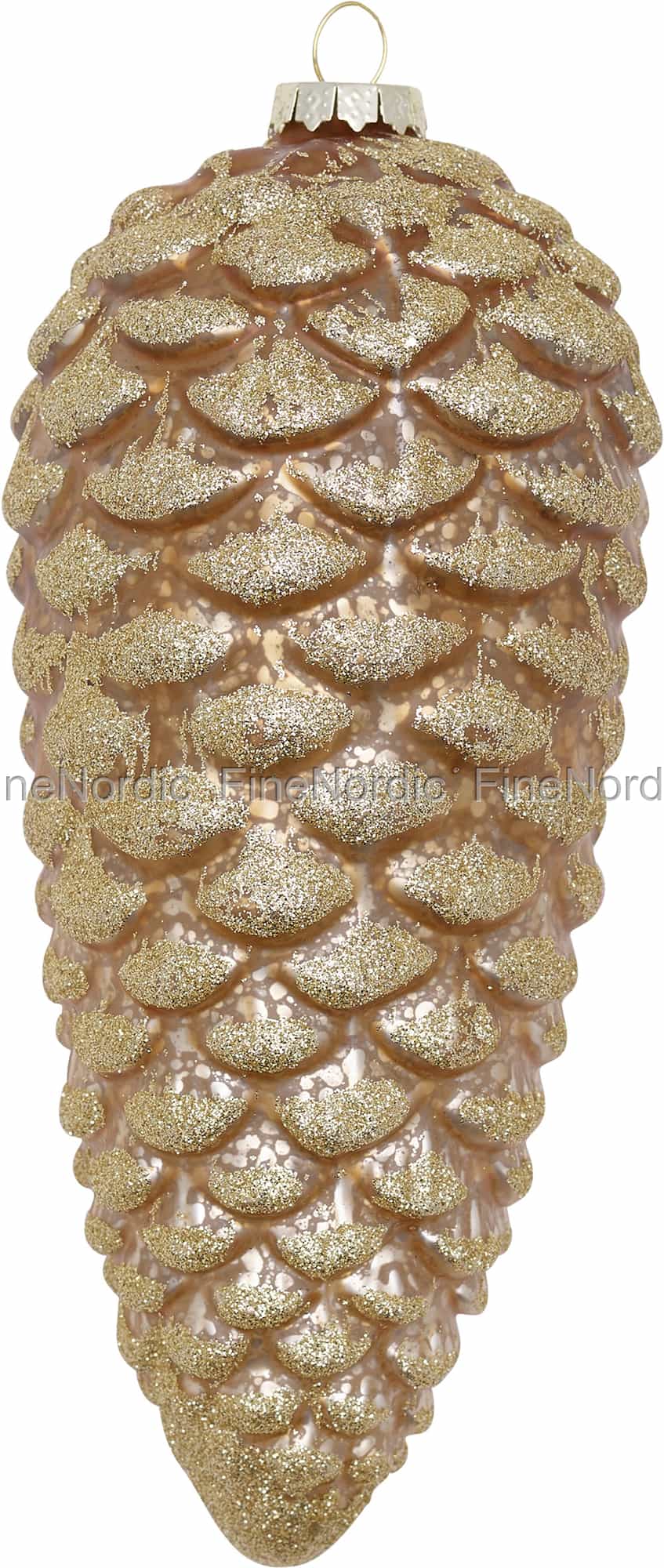 GreenGate Julepynt Grankogle Decorated Gold Glitter XLarge