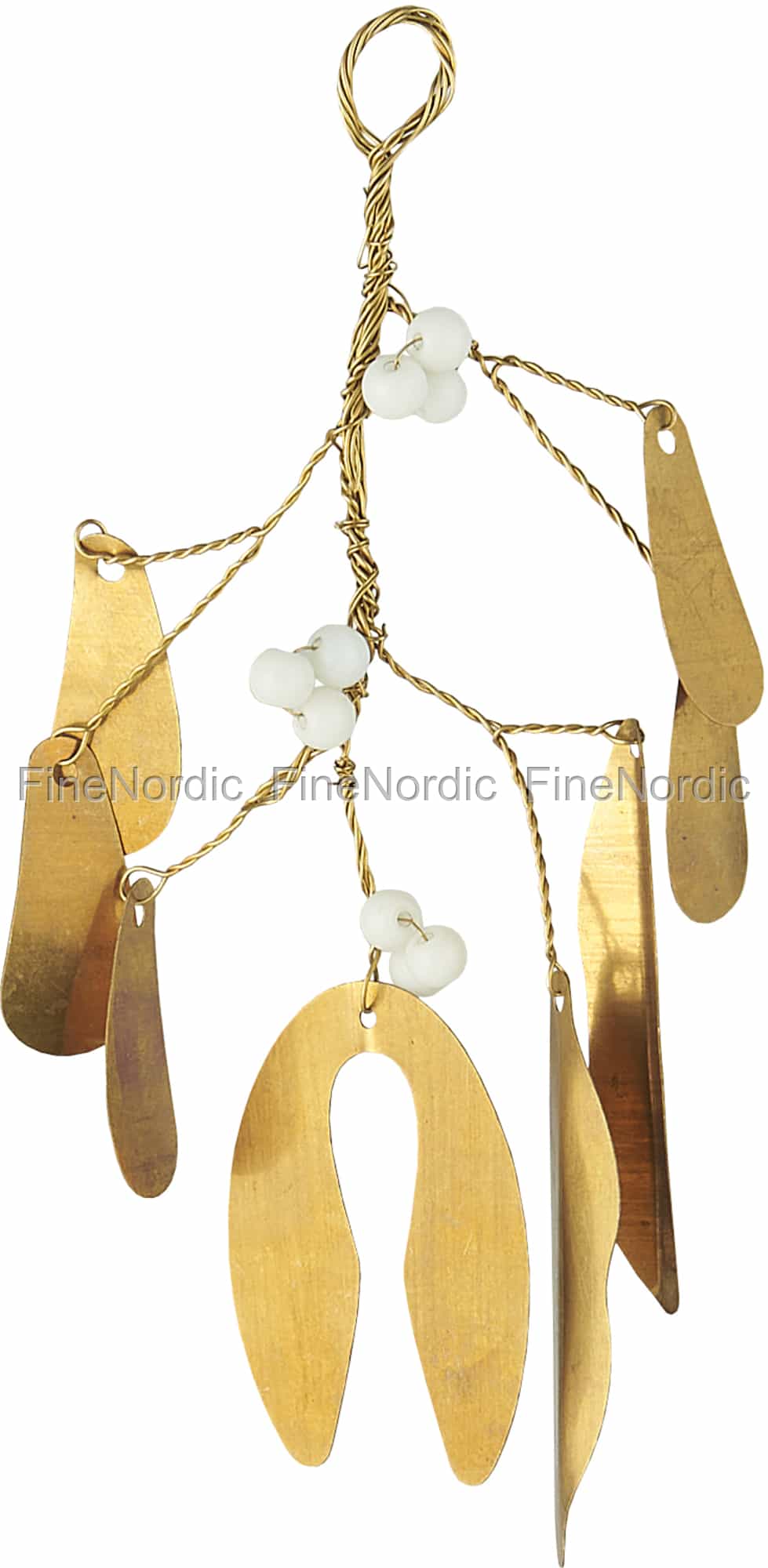 Ib Laursen Mistelten til Ophæng med Hvide Perler Messing Lille