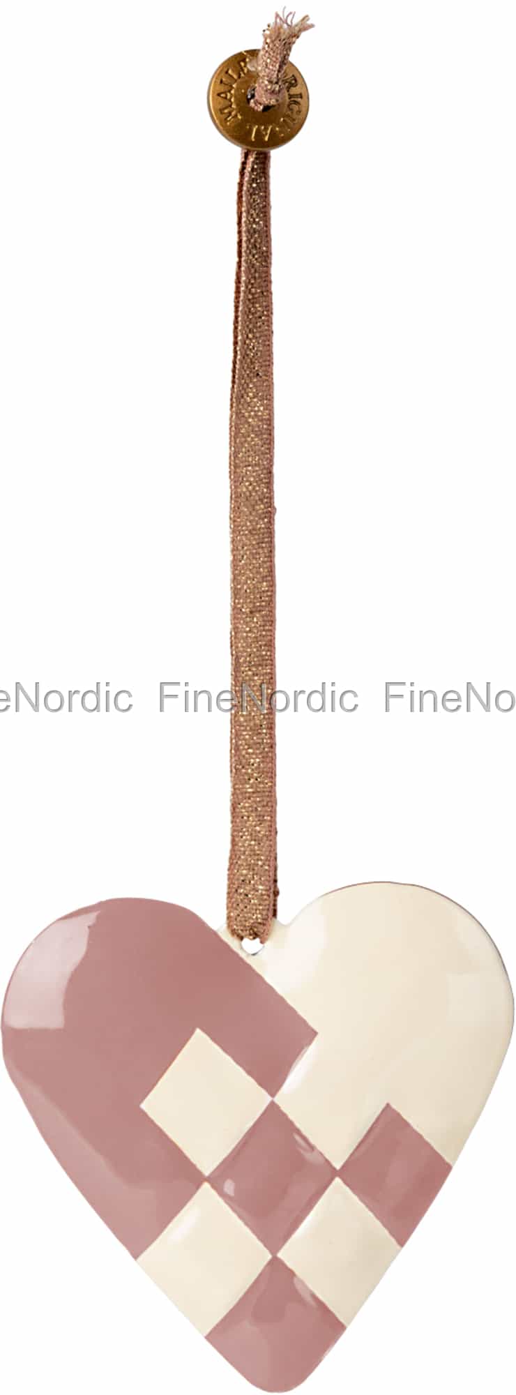 Maileg Metalophæng Flettet hjerte - Lys Lilla