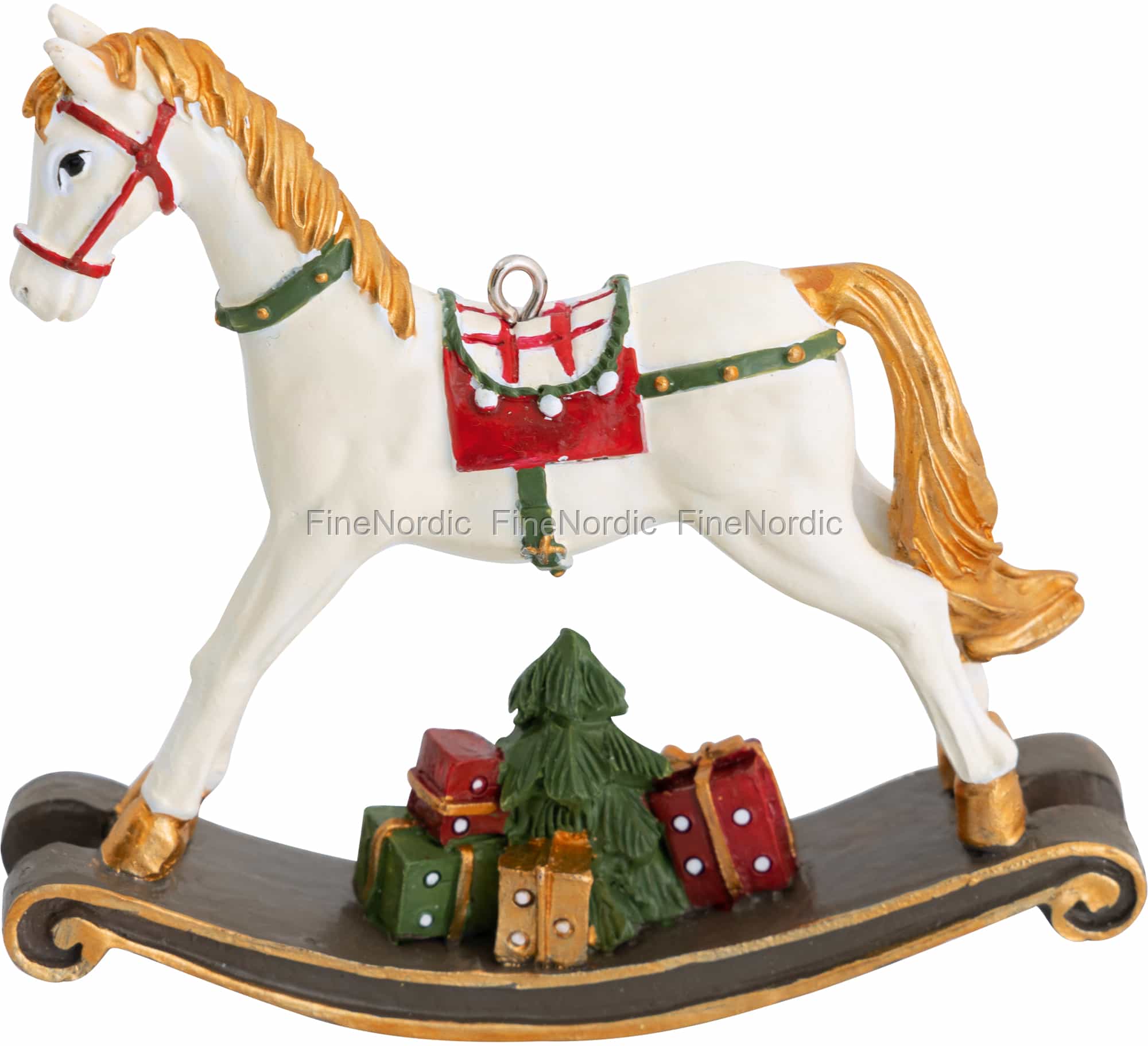 GreenGate Julepynt Gyngehest White Medium