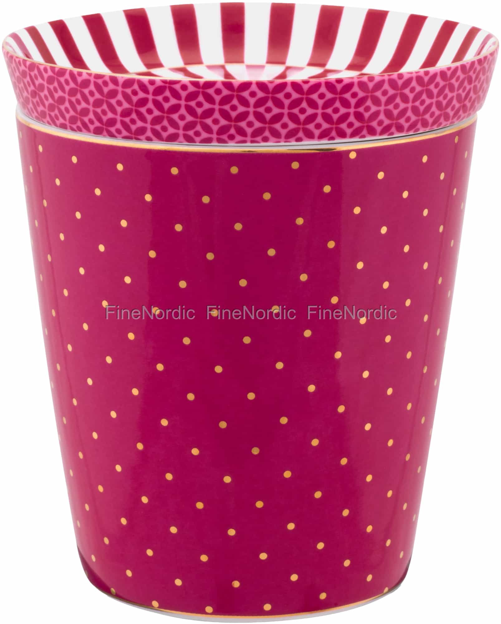 Pip Studio Krus Lille uden øre Royal Dots & Tetip Mørk Rosa i Gaveæske