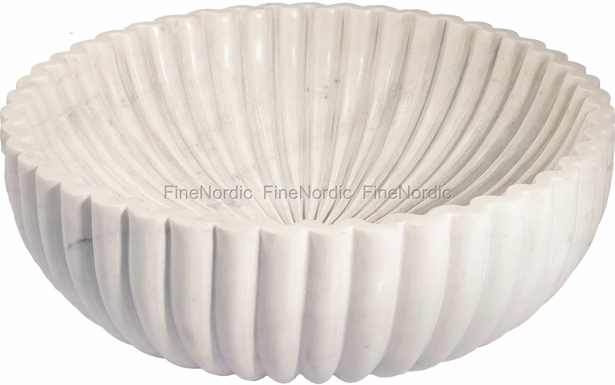 GreenGate Marmor Skål White Round Stor