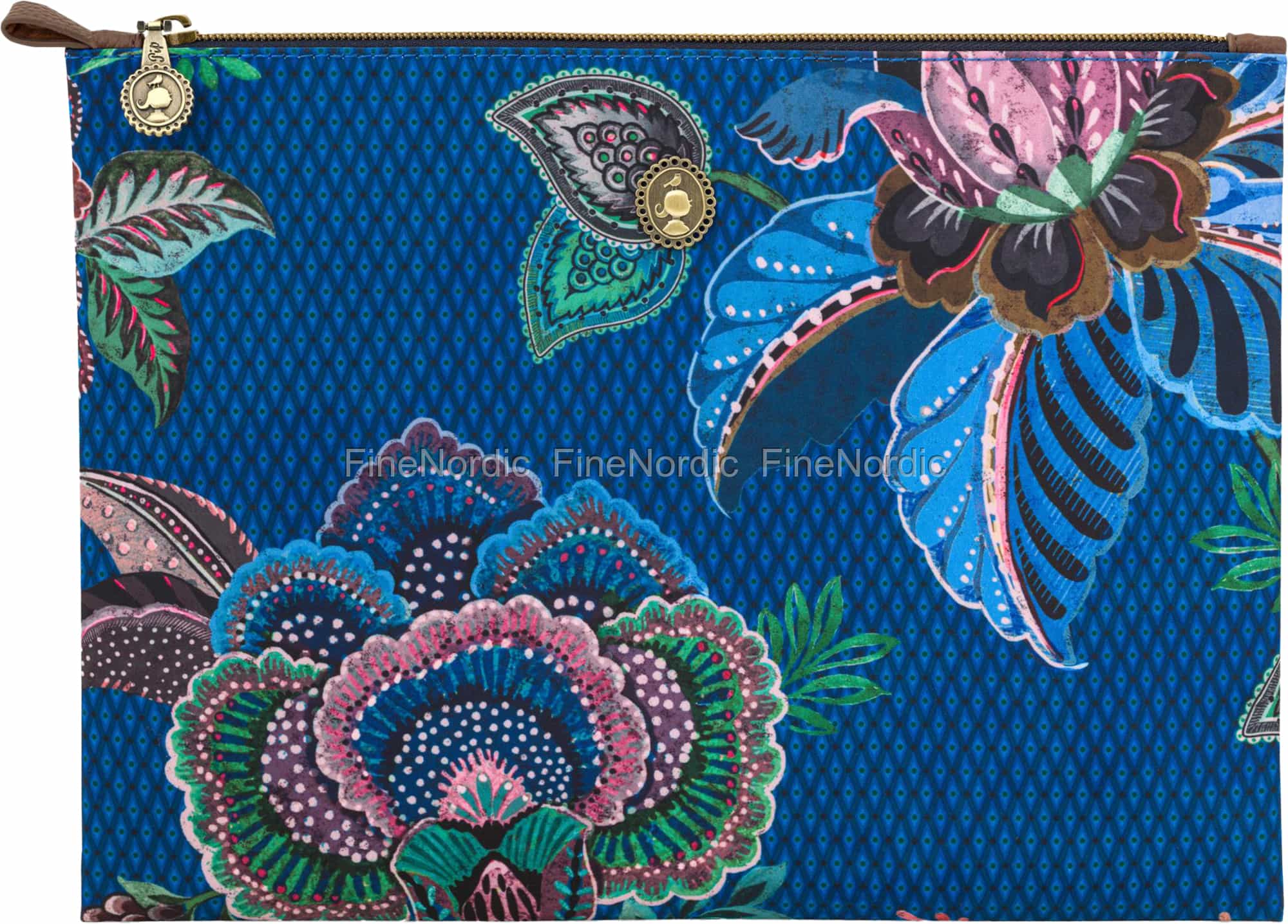 Pip Studio Flad Kosmetikpung Stor Charly Cece Fiore Blå