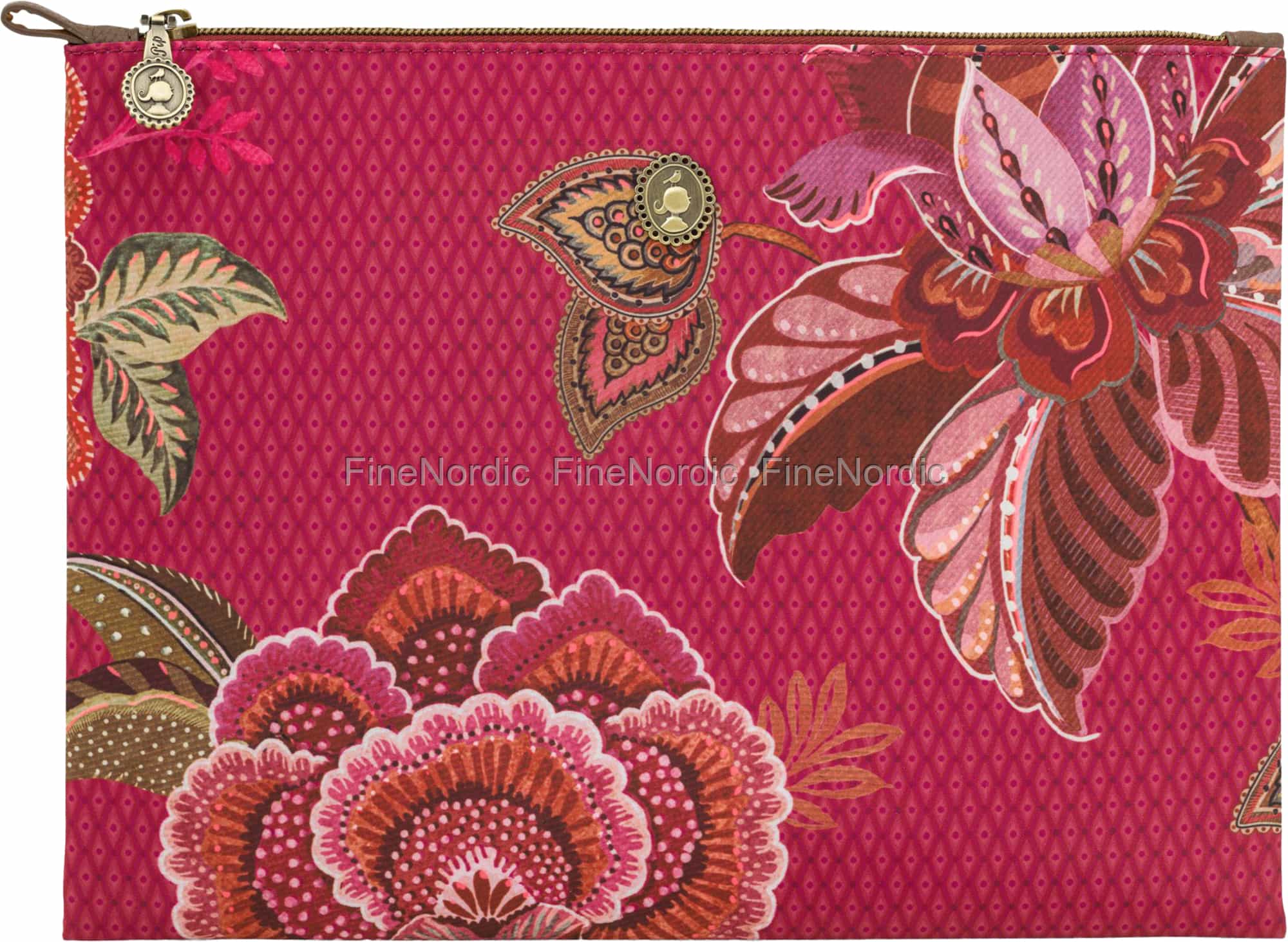 Pip Studio Flad Kosmetikpung Stor Charly Cece Fiore Rød