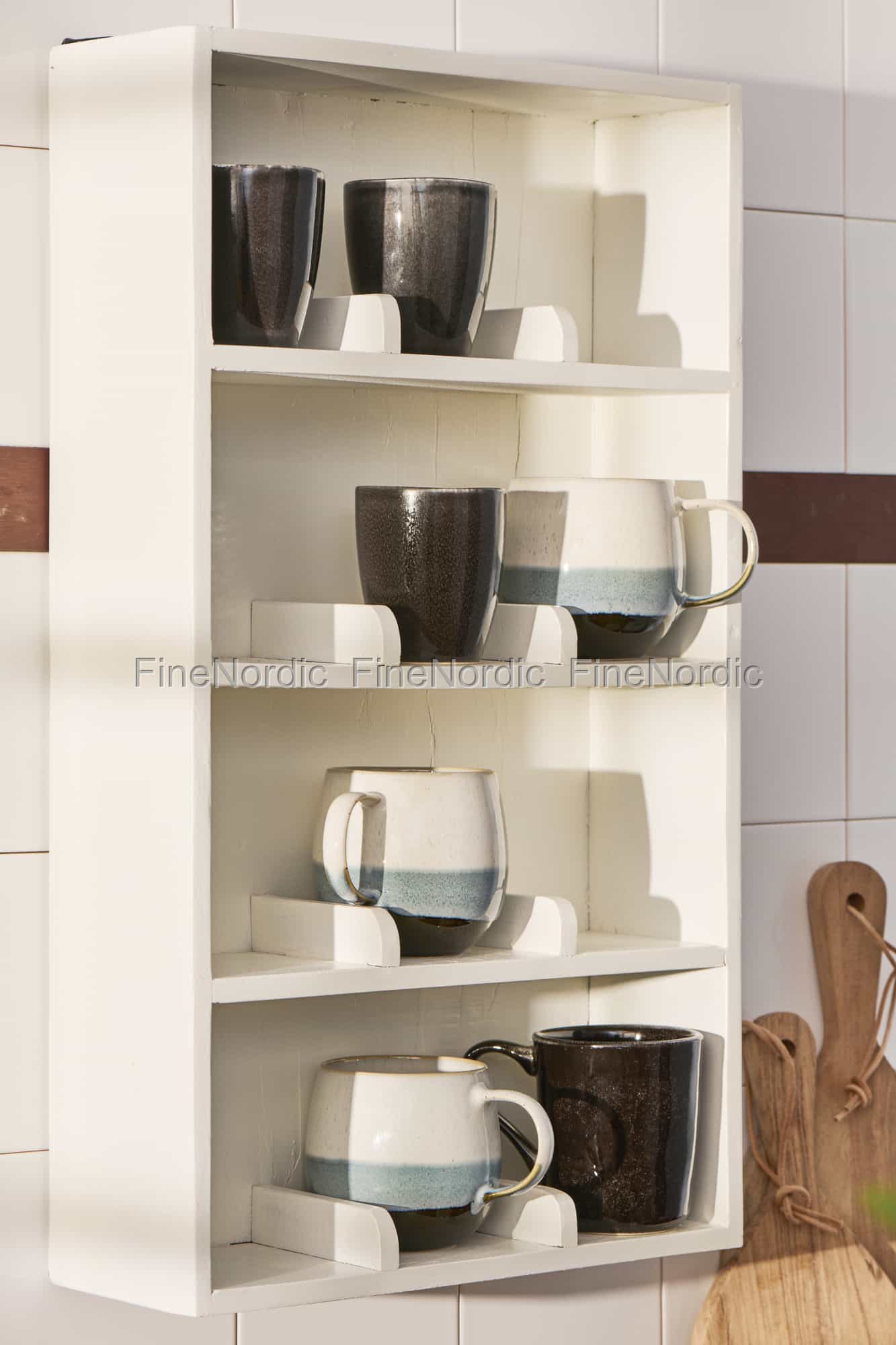 Ib Laursen Væghylde med 4 Hylder med Skillevægge 12 Rum Unika Hvid