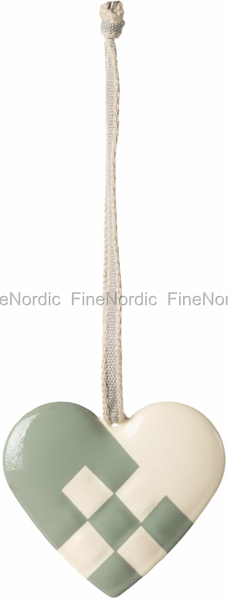 Maileg Metal Julepynt Hjerte Lille - Mint