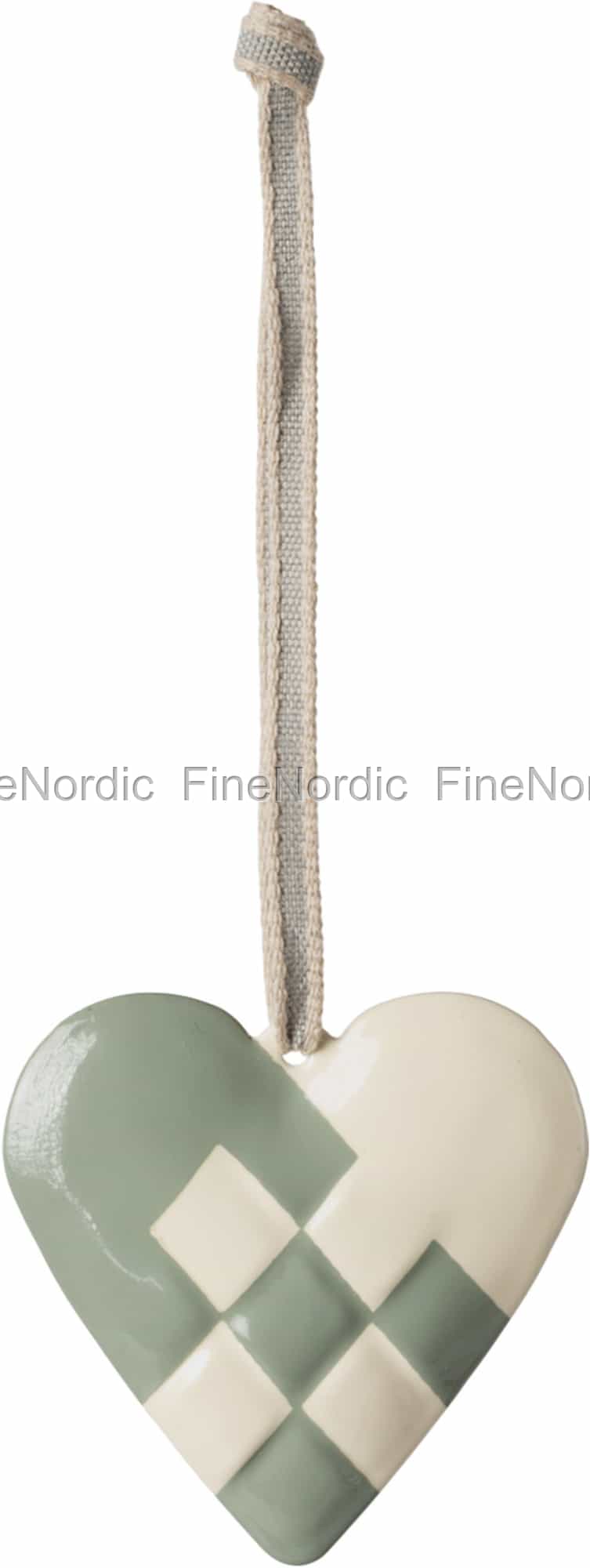 Maileg Metal Julepynt Hjerte Stor - Mint