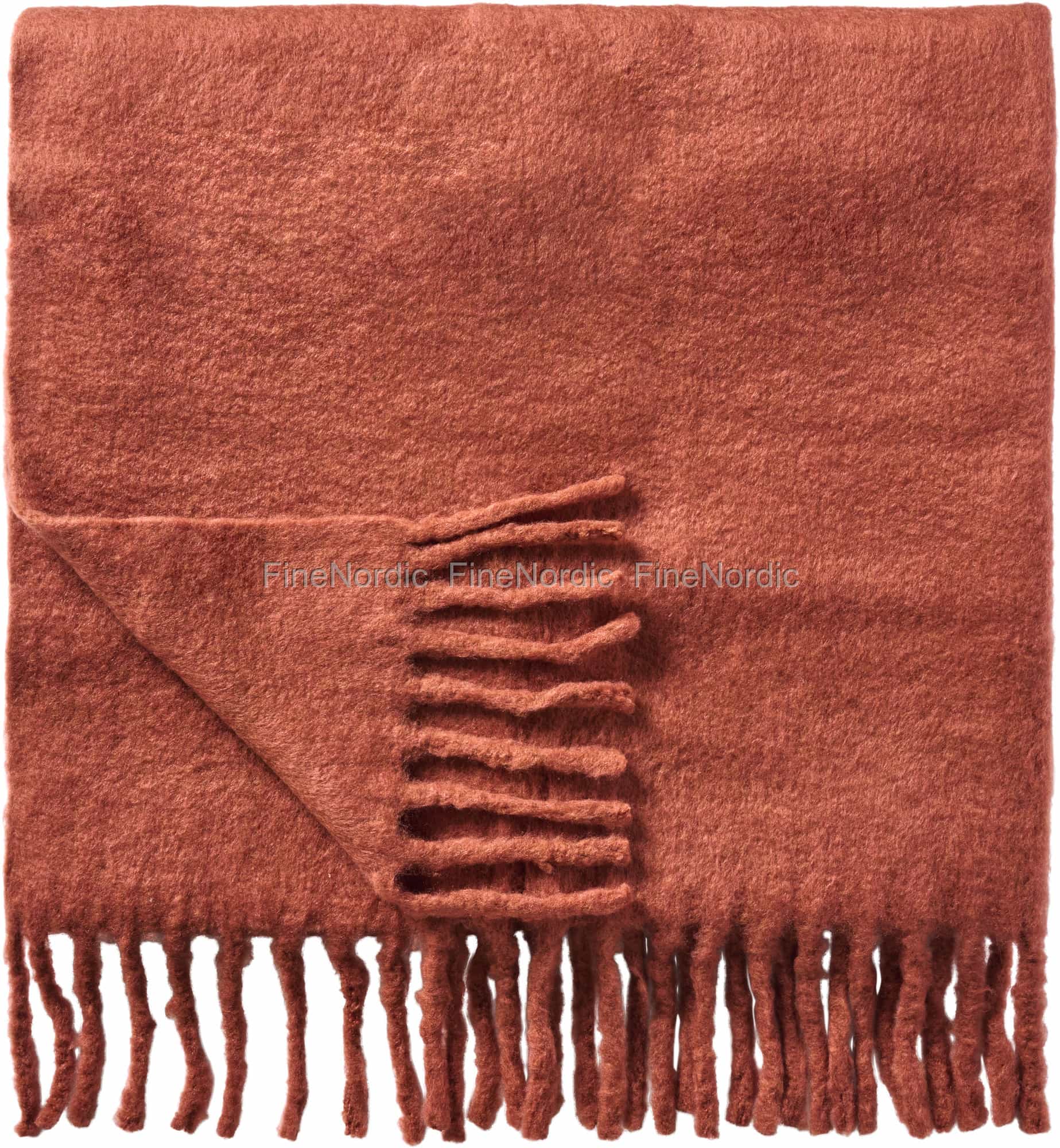 Plaid - Rustfarvet - Frynser 130 x 170 cm | Ib Laursen
