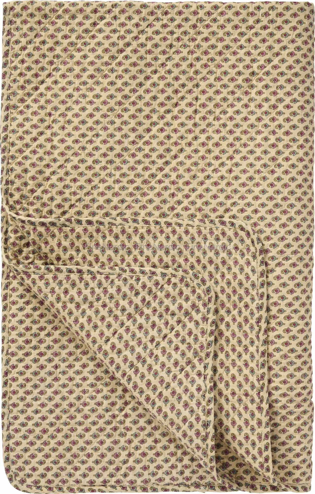 Quilt - Beige med blokprint 130 x 180 cm | Ib Laursen